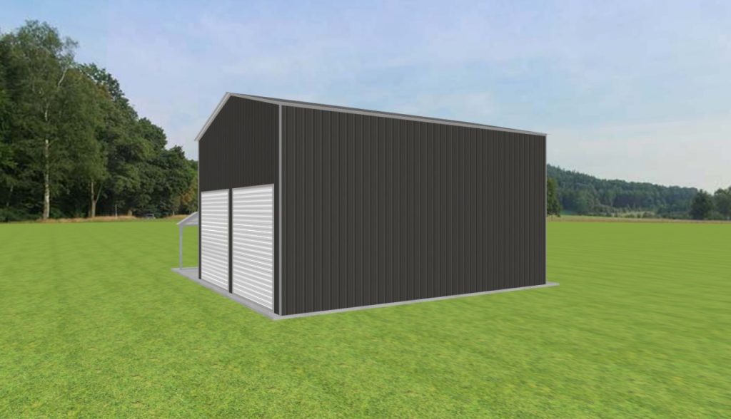 Garage with Lean To 24 x 30 x 16 - Ascential Metal Buildings