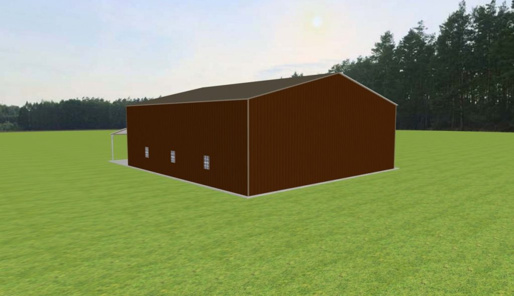 Garage with Lean To 48 x 50 x 16 - Ascential Metal Buildings