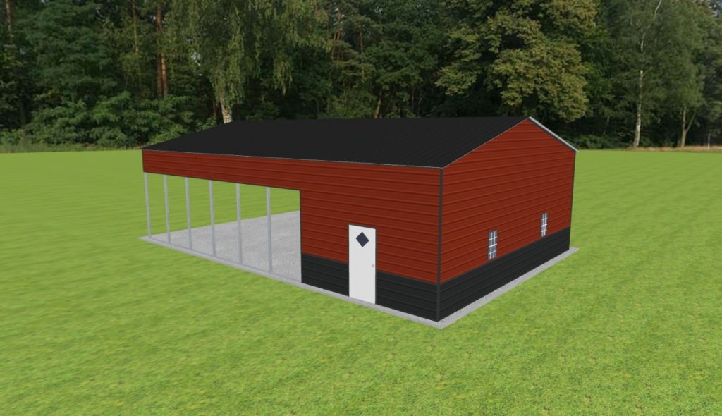 Carport with Storage 30 x 45 x 12 - Ascential Metal Buildings
