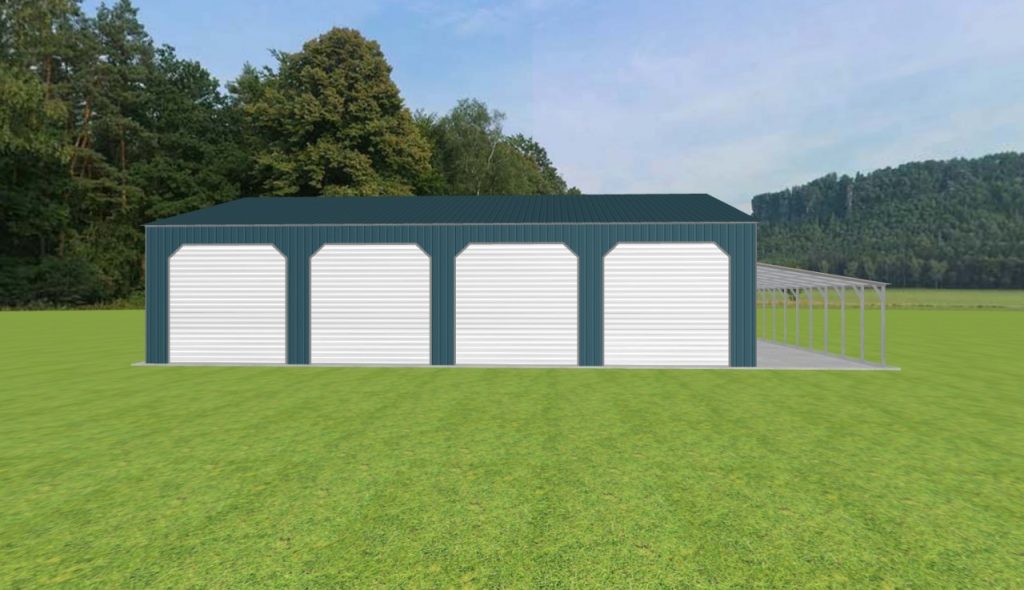 Garage with Lean To 48 x 60 x 14 - Ascential Metal Buildings